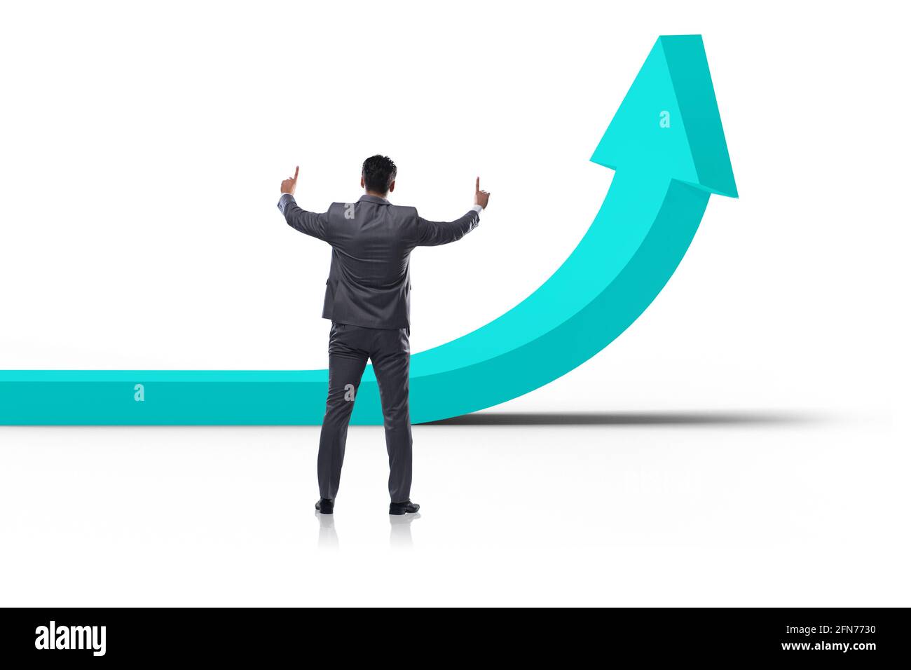 Businessman in the economic growth concept Stock Photo - Alamy