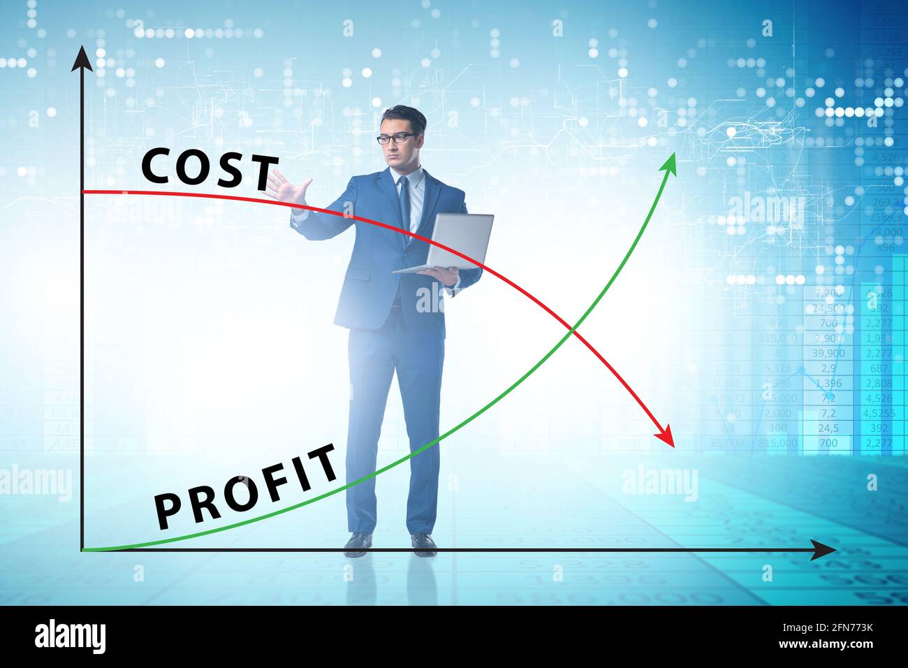 Concept of proft and loss with the businessman Stock Photo - Alamy