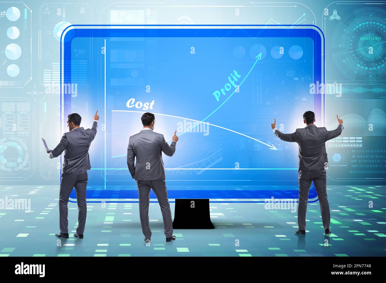 Concept of proft and loss with the businessman Stock Photo - Alamy