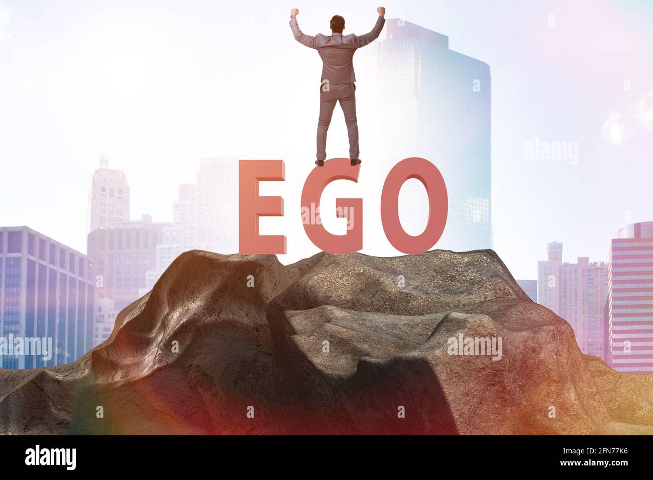 Concept of ego with the businessman Stock Photo - Alamy