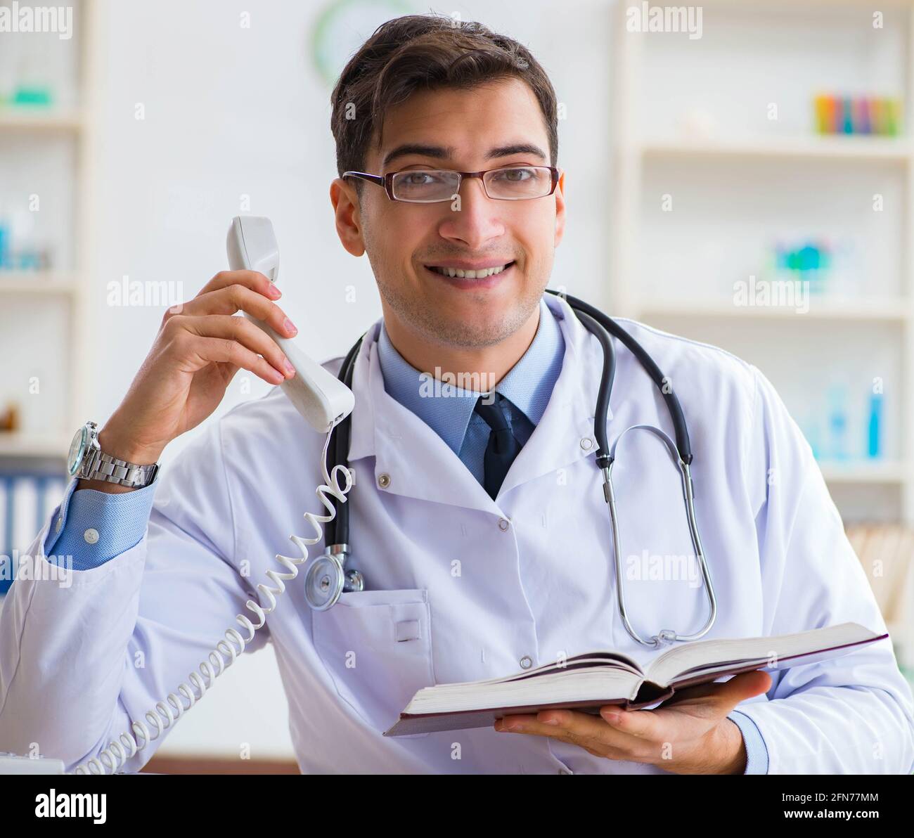 The doctor student studying the bones of skeleton Stock Photo - Alamy
