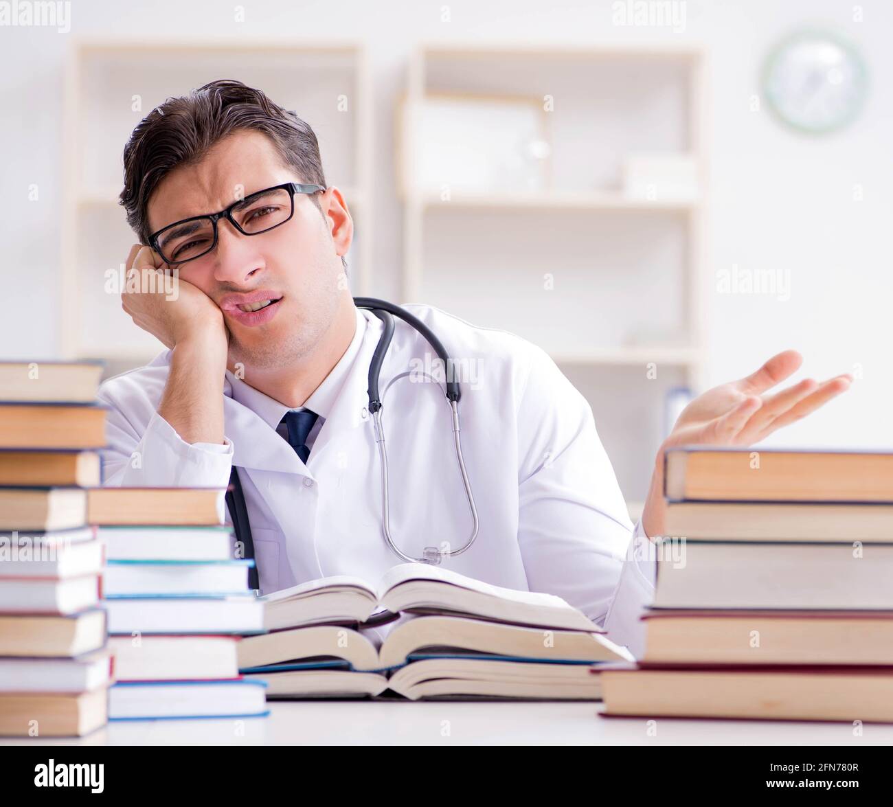The medical student preparing for university exams Stock Photo - Alamy