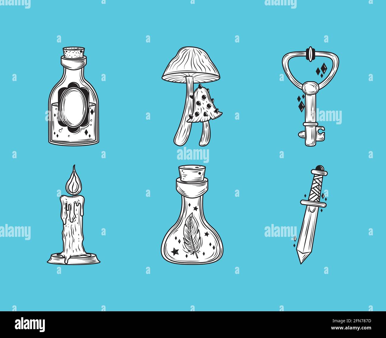 magical sketch set Stock Vector Image & Art - Alamy