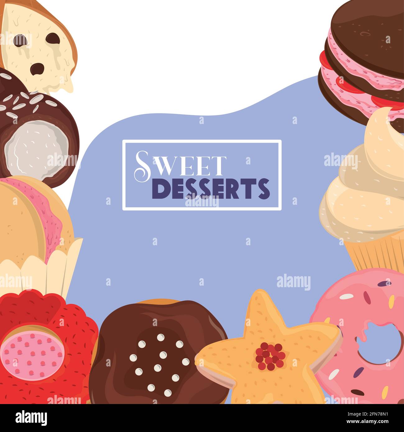 sweet desserts cartoon Stock Vector Image & Art - Alamy