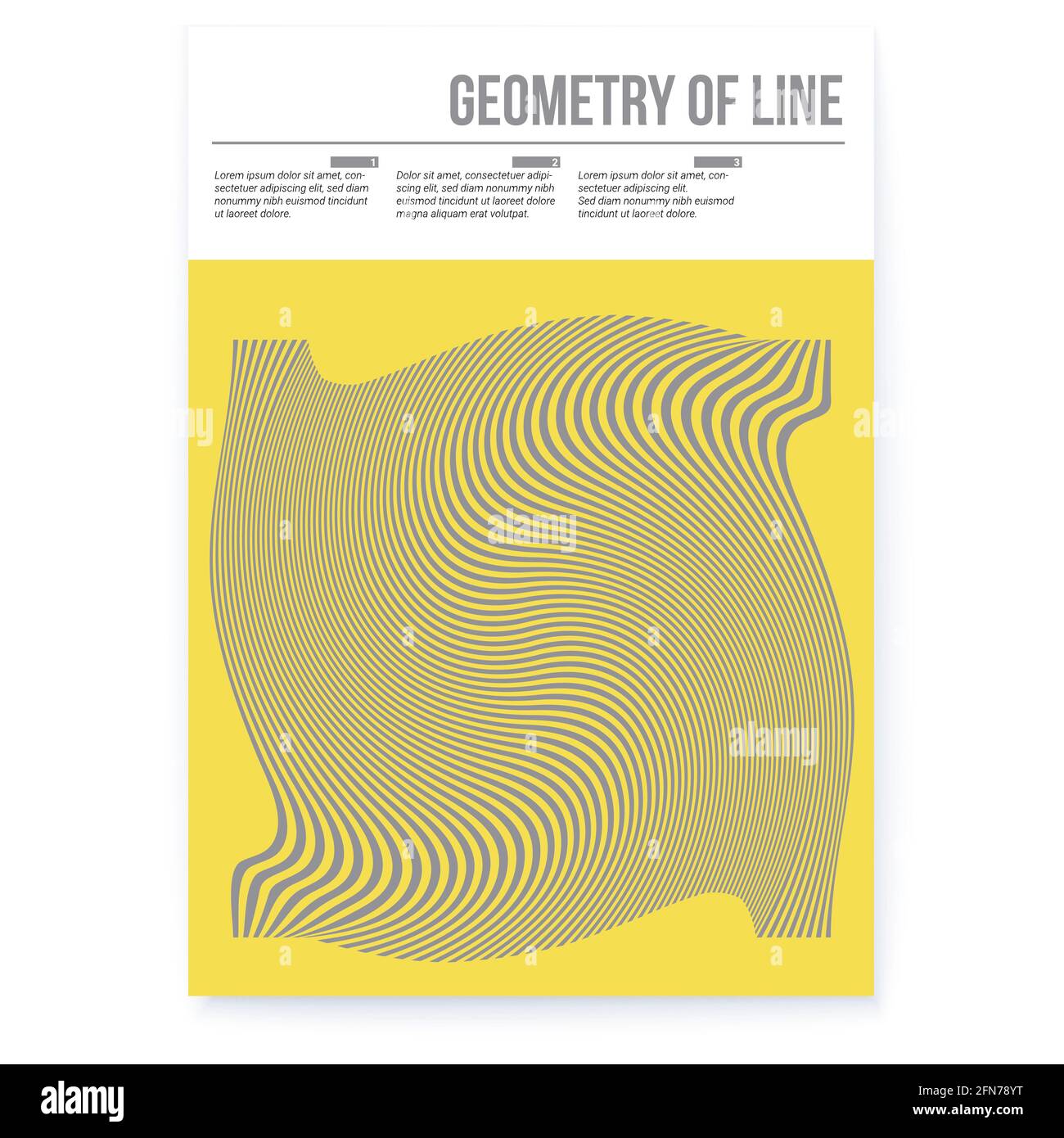 Minimalistic poster design. Abstract wavy shape from curved lines ...