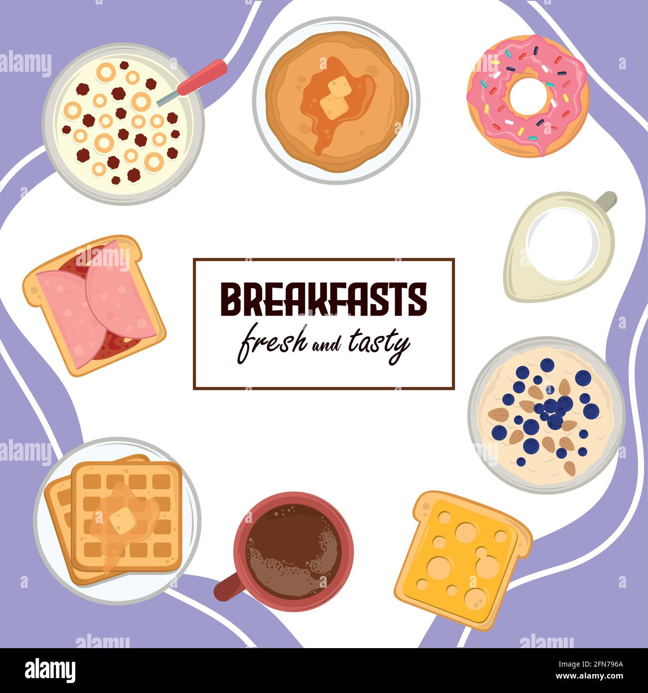 breakfast food poster Stock Vector Image & Art - Alamy