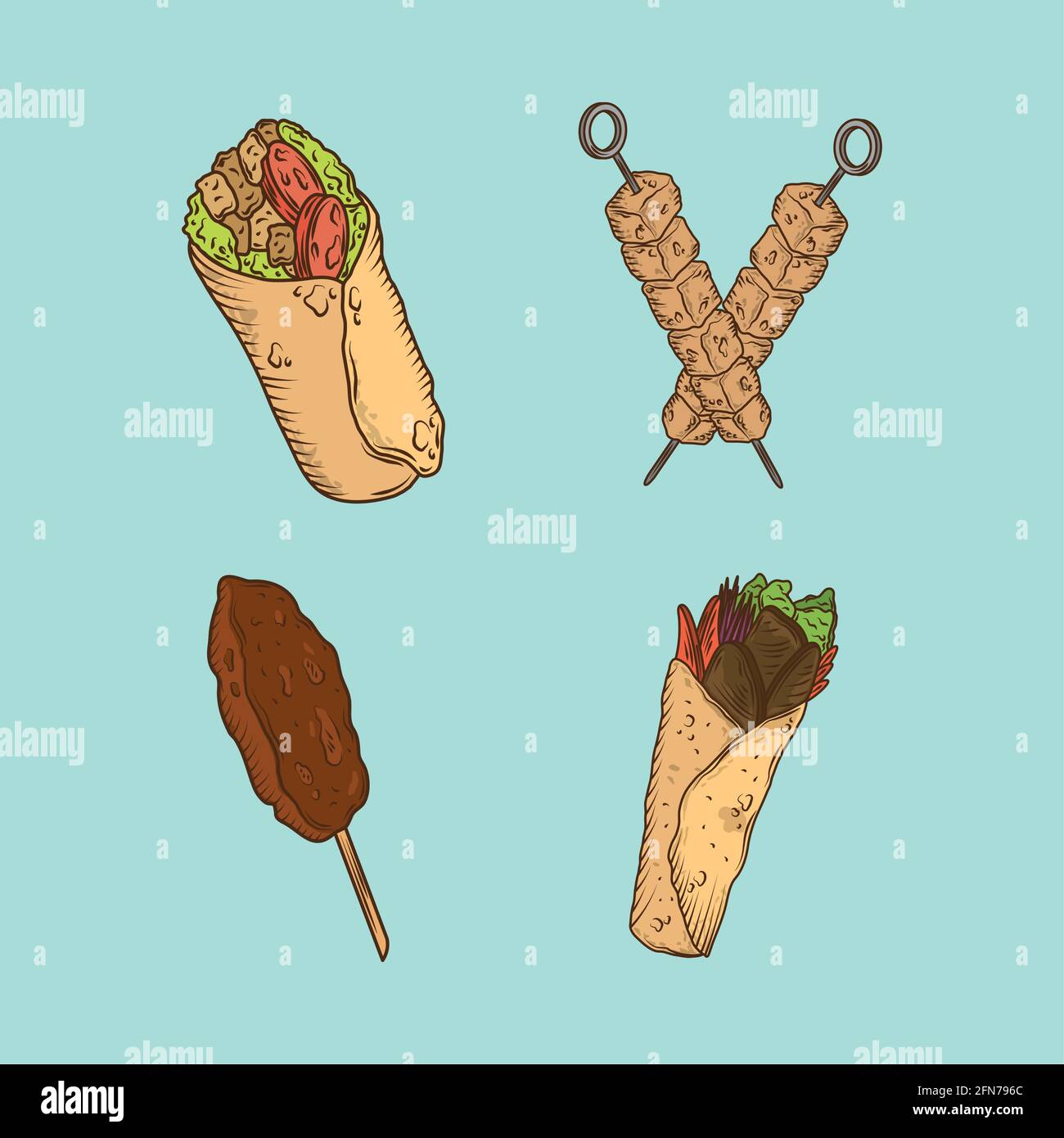 arabic food cartoon Stock Vector Image & Art - Alamy