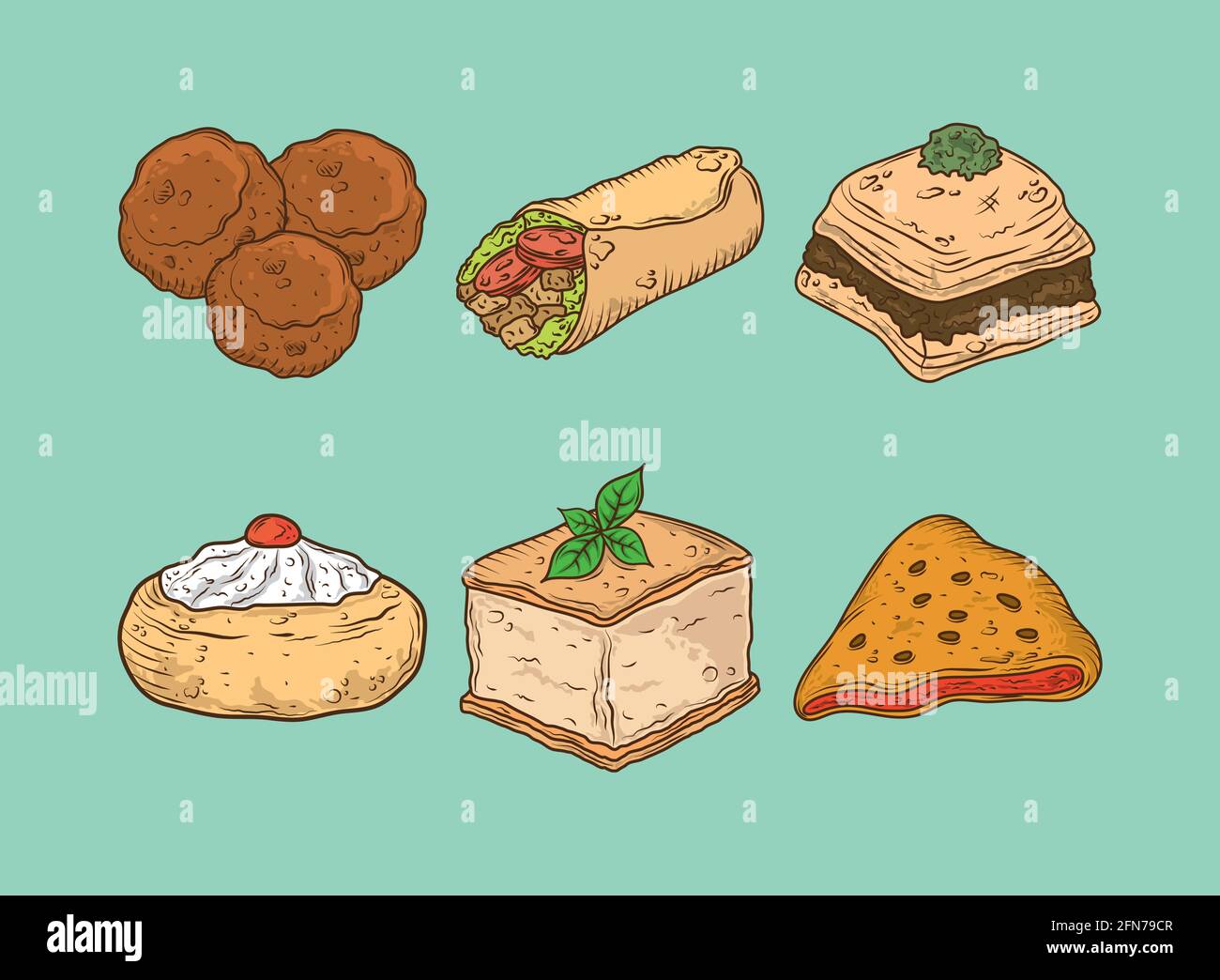 Arab Middle East Cuisine Stock Vector Images - Alamy