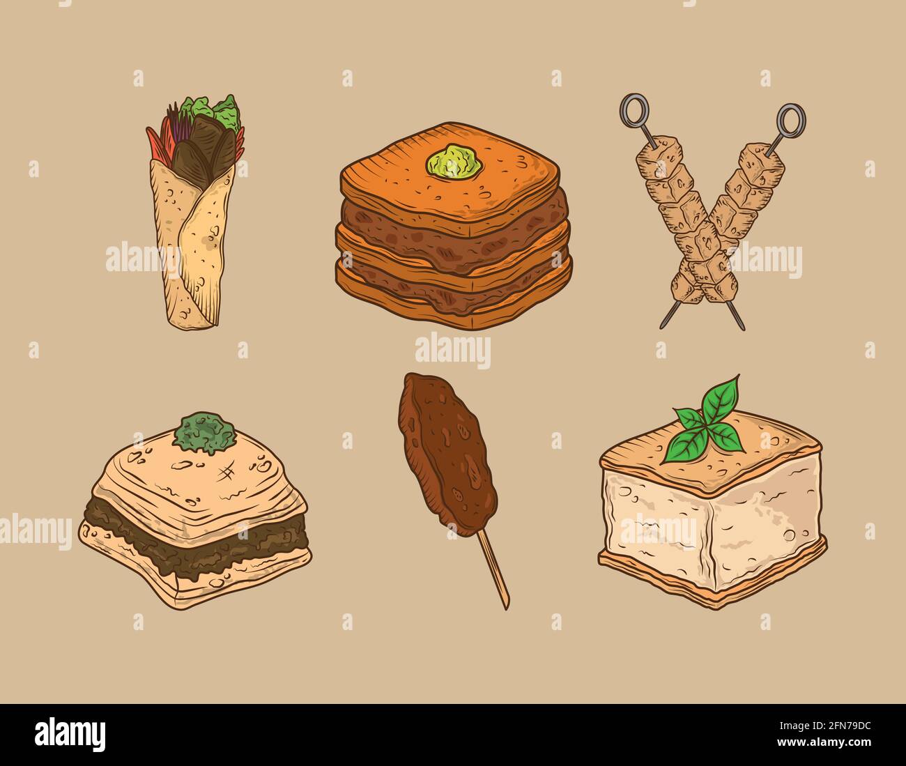 Arabic baklava Stock Vector Images - Alamy