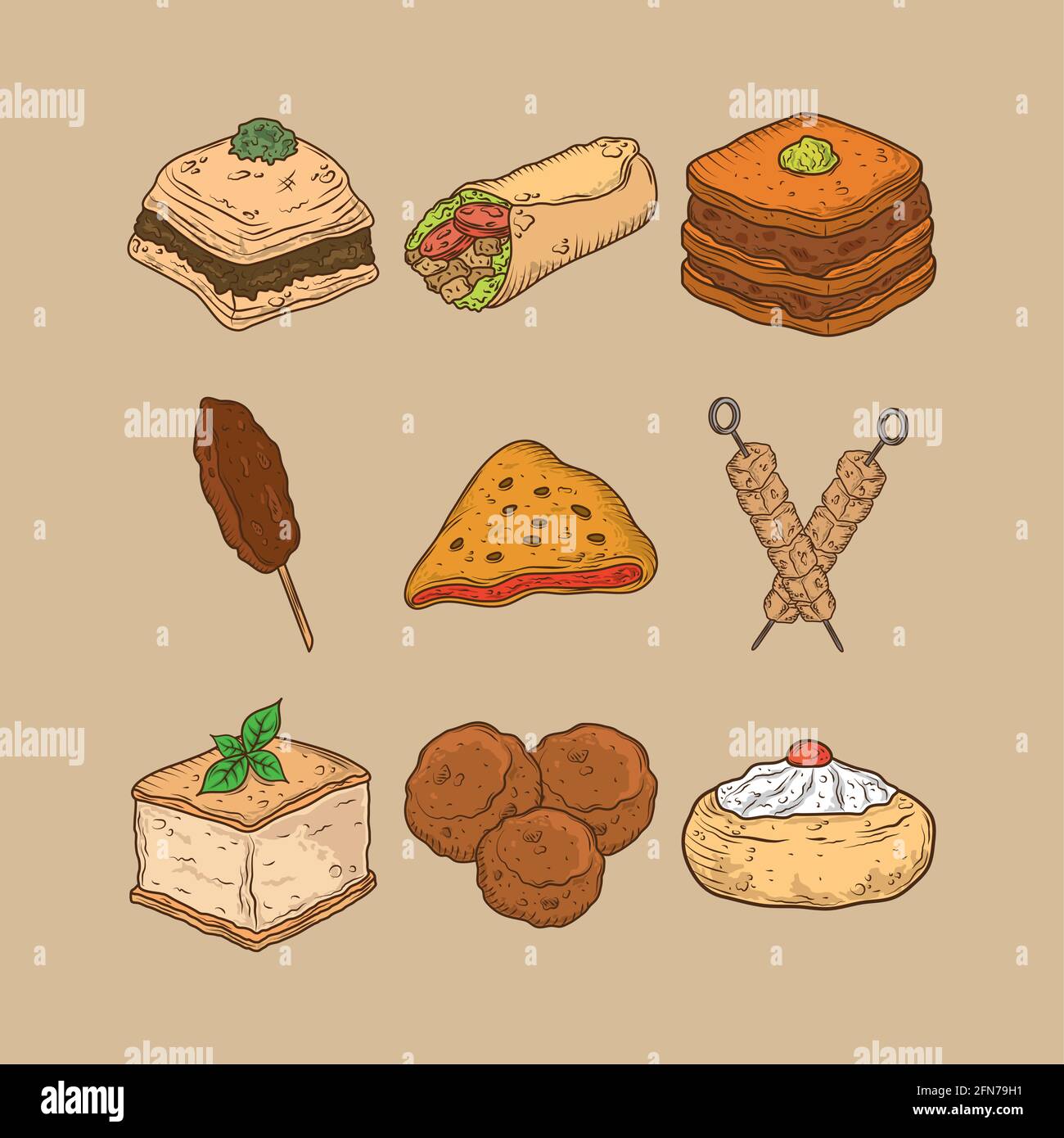 Arabic appetizer Stock Vector Images - Alamy