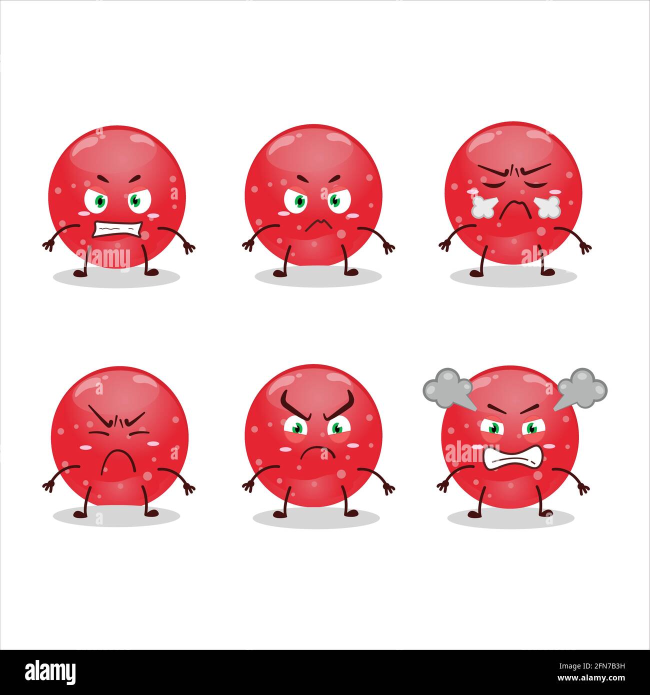 Jelly sweets candy red cartoon character with various angry expressions ...