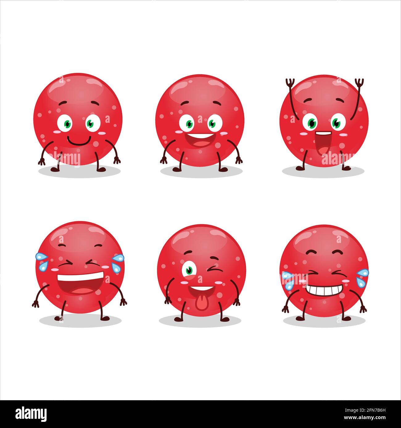 Cartoon character of jelly sweets candy red with smile expression ...