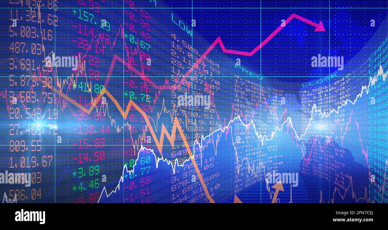 Spot of light and multiple graphs over stock market data processing on ...