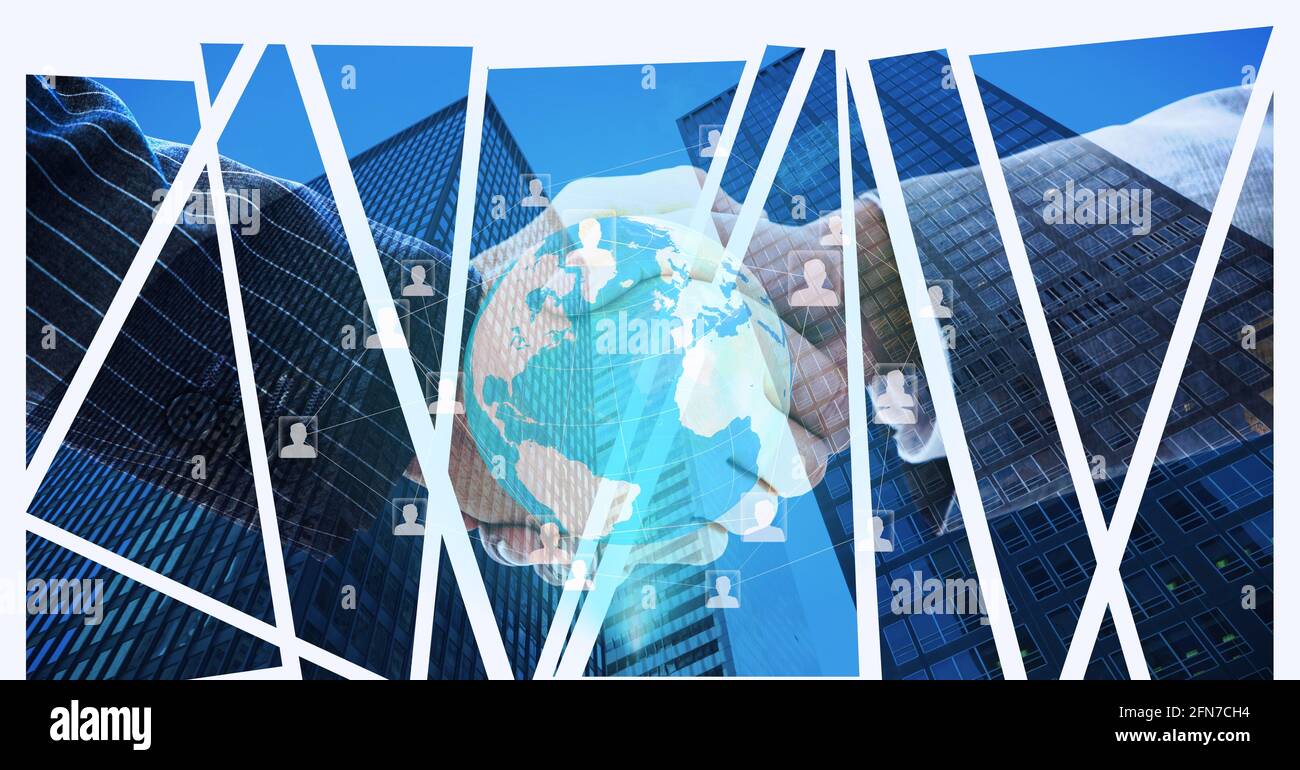 Network profile icons against two hi-res stock photography and images ...