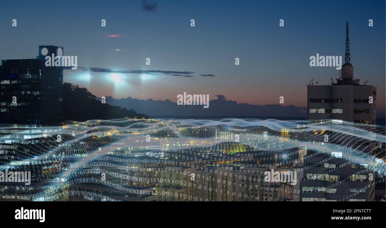 Animation binary coding digital city hi-res stock photography and ...