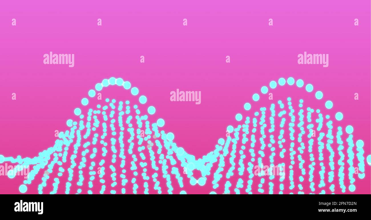 Composition of glowing blue dna strand on pink background Stock Photo ...