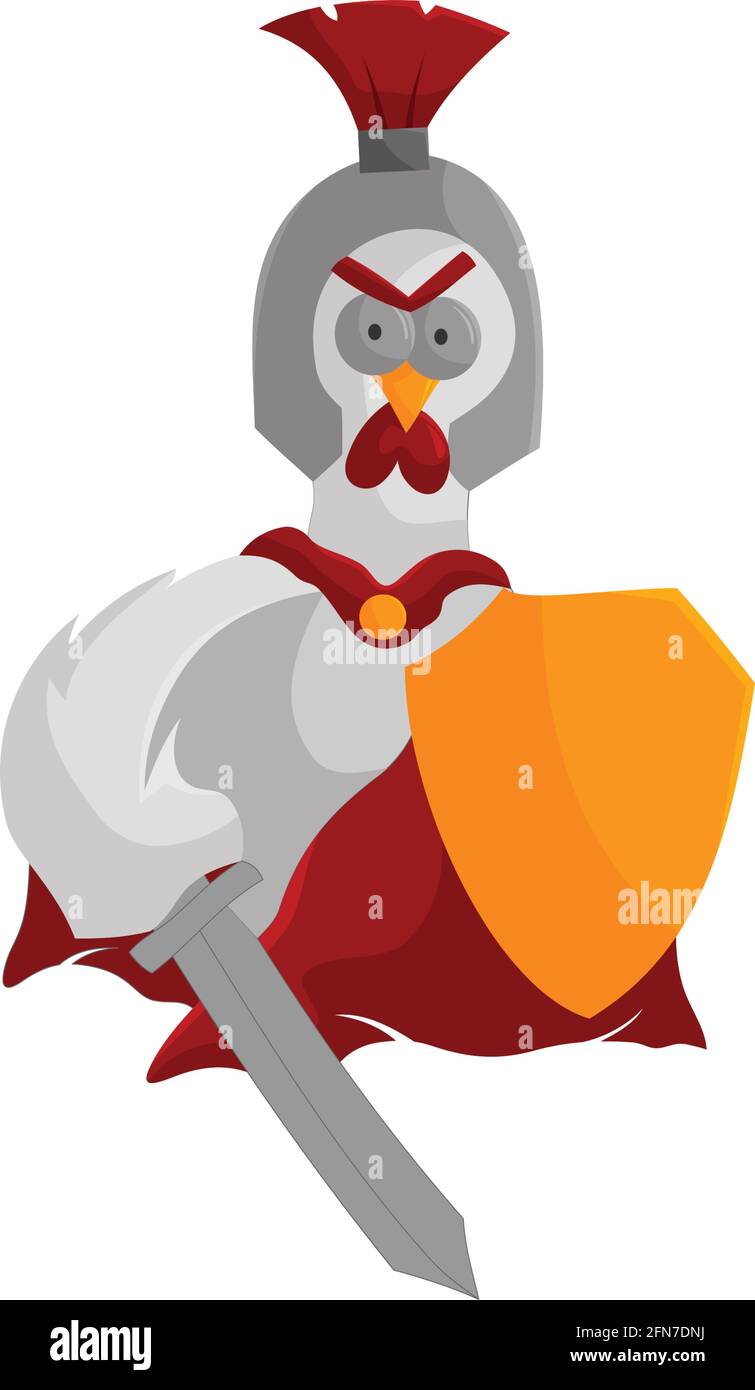 Spartan Roaster Mascot Illustration Wear Helmet Shield Sword Animal ...