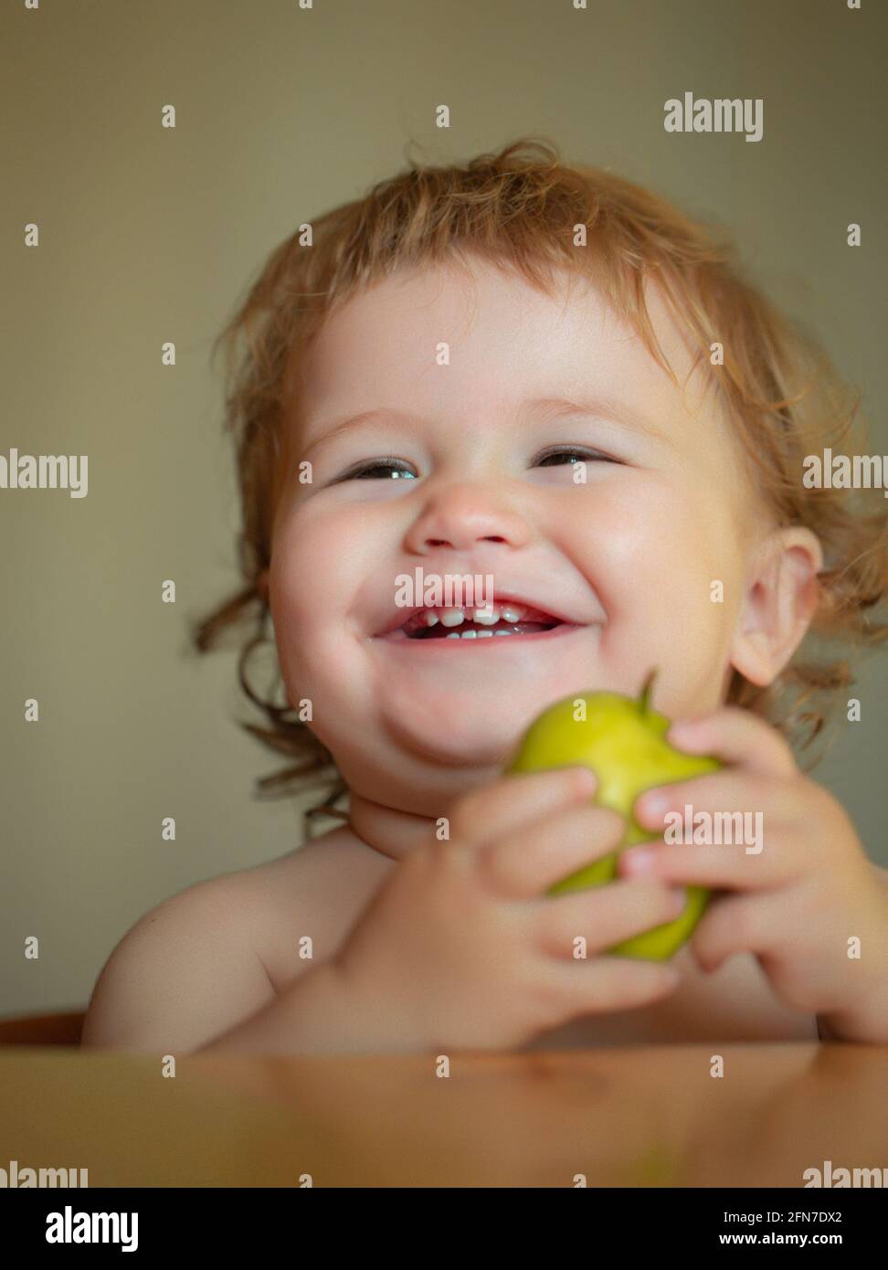 Kid Eating Apple Memes Healthy Eating. Little Funny Boy Holding Apple