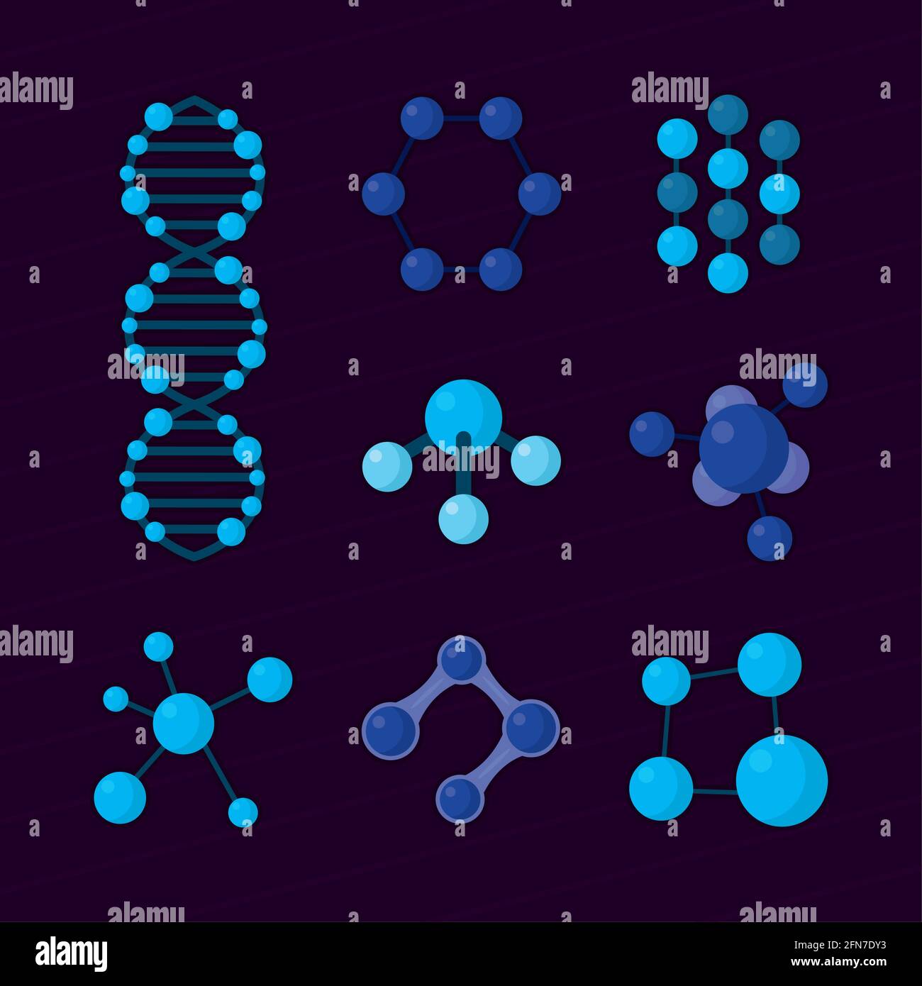blue chemical molecules set design Stock Vector Image & Art - Alamy