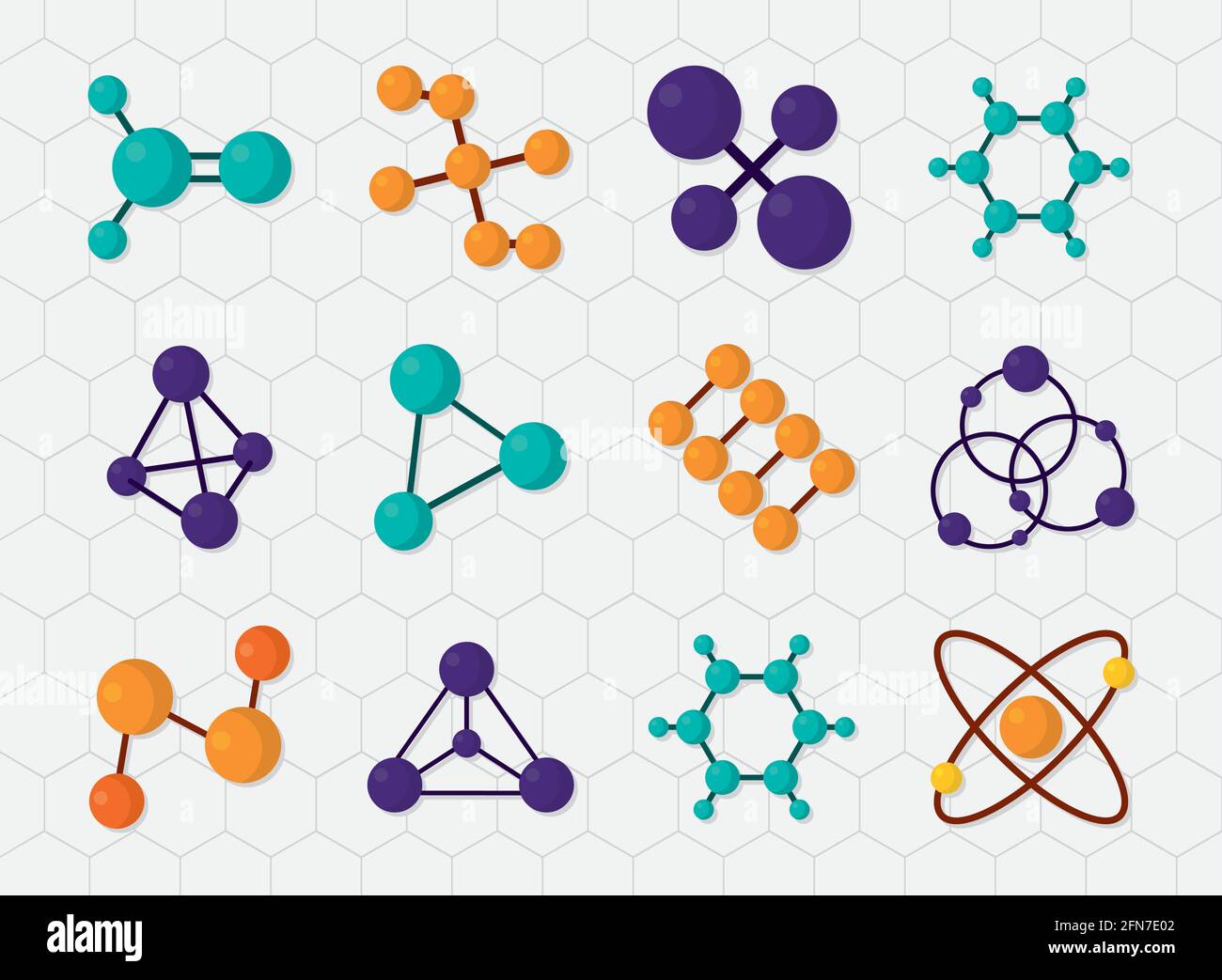 colorful chemical molecules set design Stock Vector Image & Art - Alamy