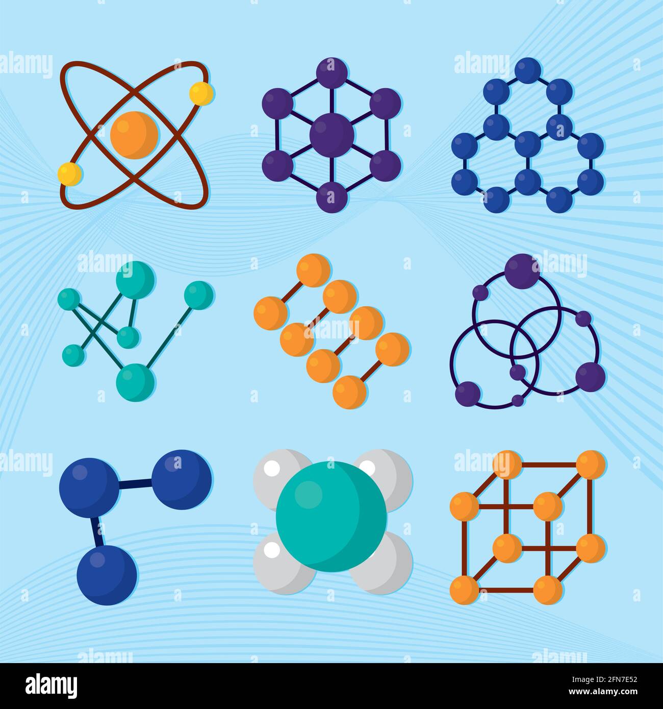 atom and molecules icon set Stock Vector Image & Art - Alamy