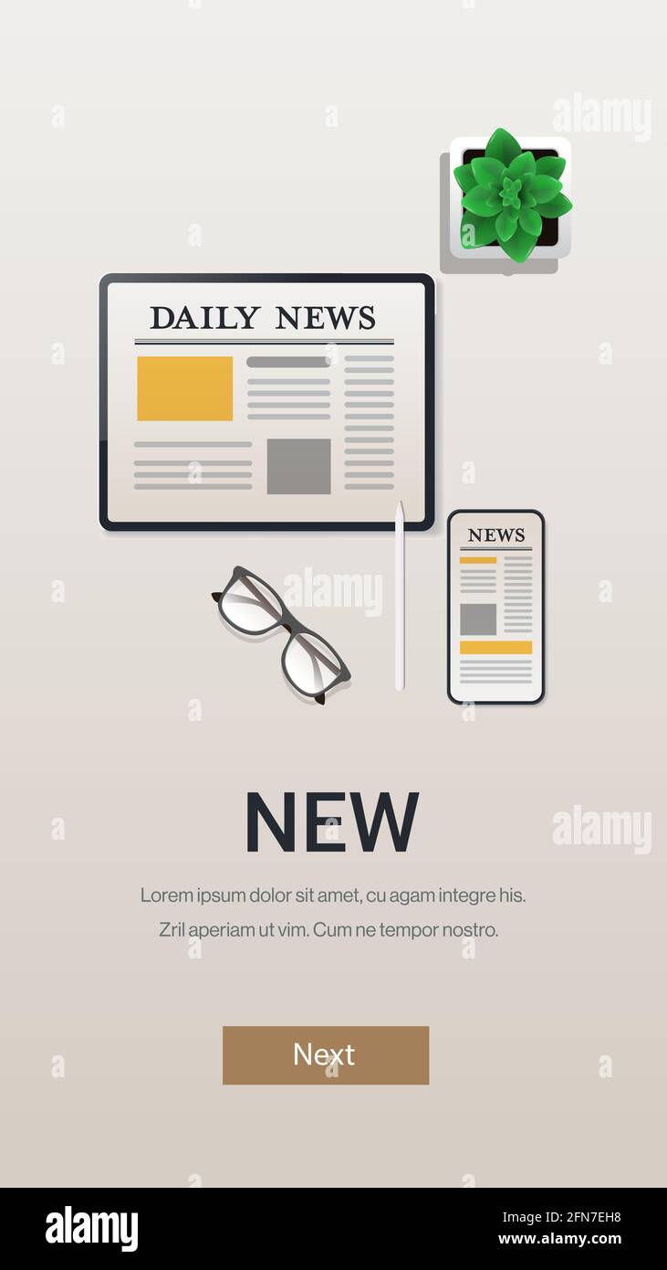 daily news on smartphone and tablet screens online newspaper ...