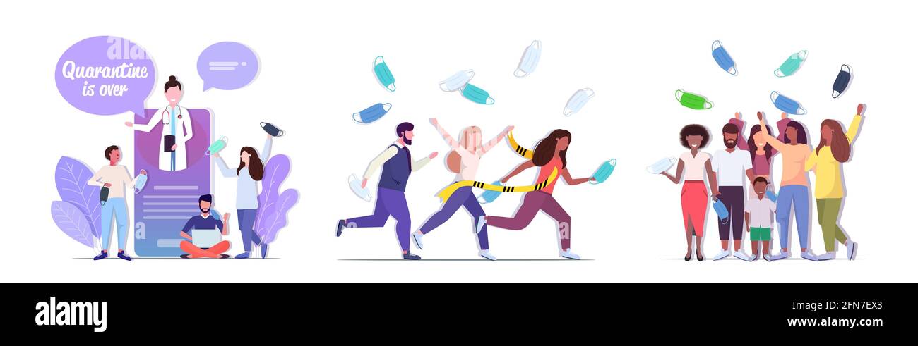 set covid-19 virus pandemic is over coronavirus quarantine ending Stock ...