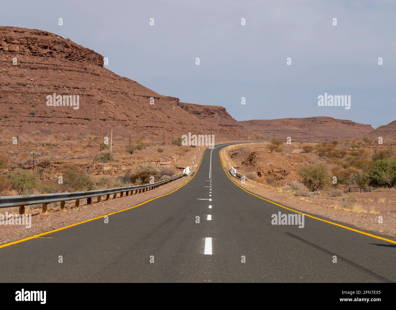 empty highway road in Namibia by day time Stock Photo - Alamy