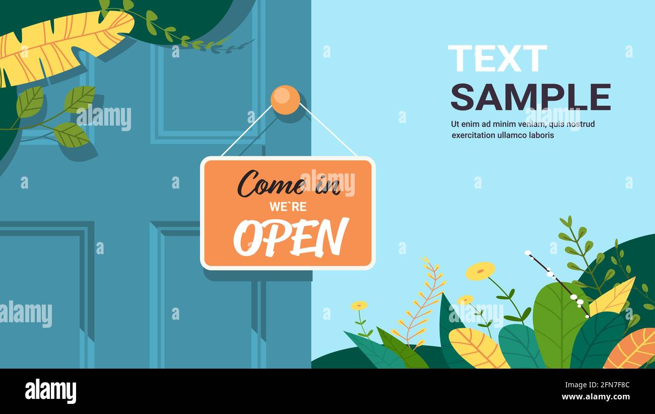 Cartoon open shop sign hi-res stock photography and images - Alamy