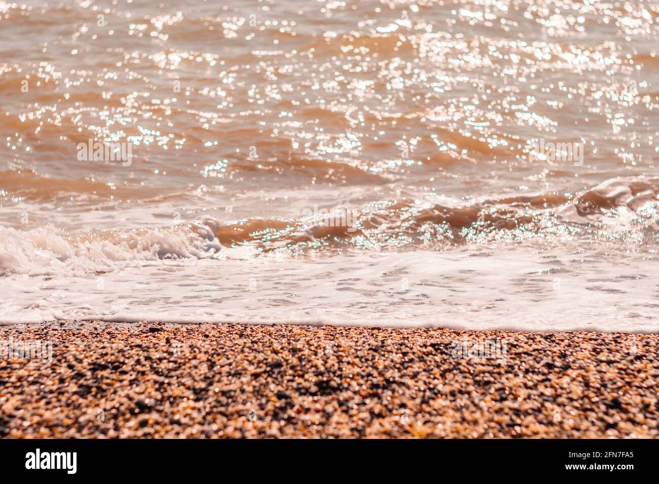 Abstract nature summer or spring ocean sea background. Small waves on ...