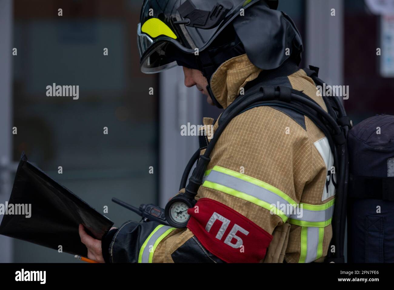Moscow, Russia. 14th May, 2021. A fire brigade during a demonstration ...