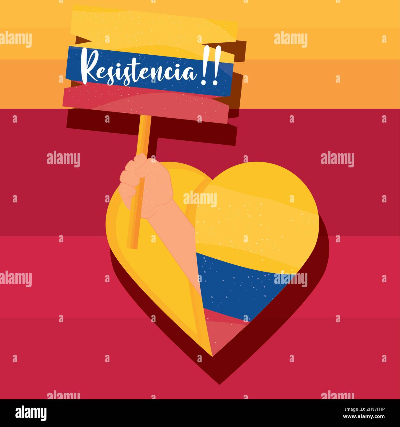 colombia hand with flag Stock Vector Image & Art - Alamy