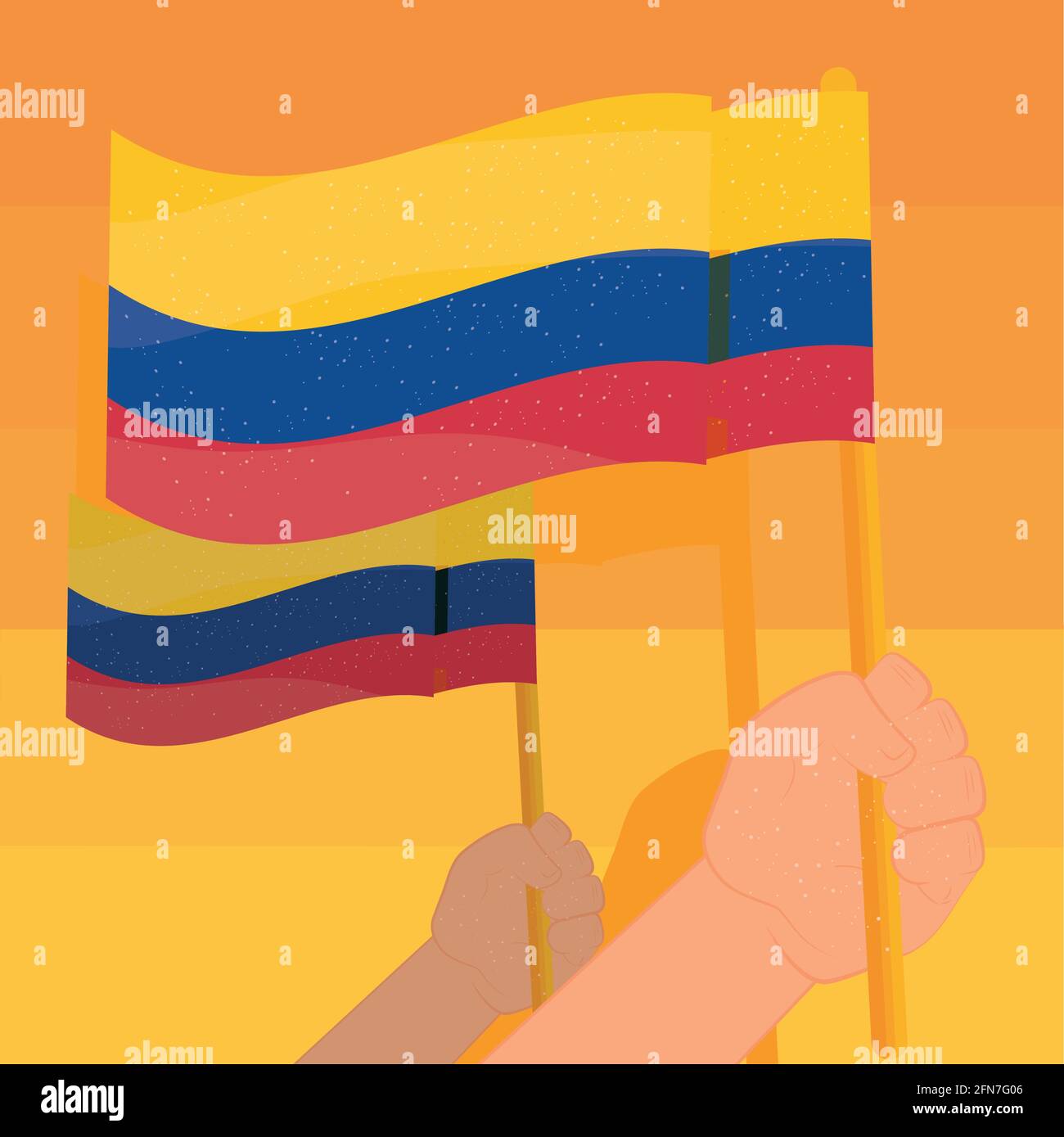 hands with colombia flags Stock Vector Image & Art - Alamy
