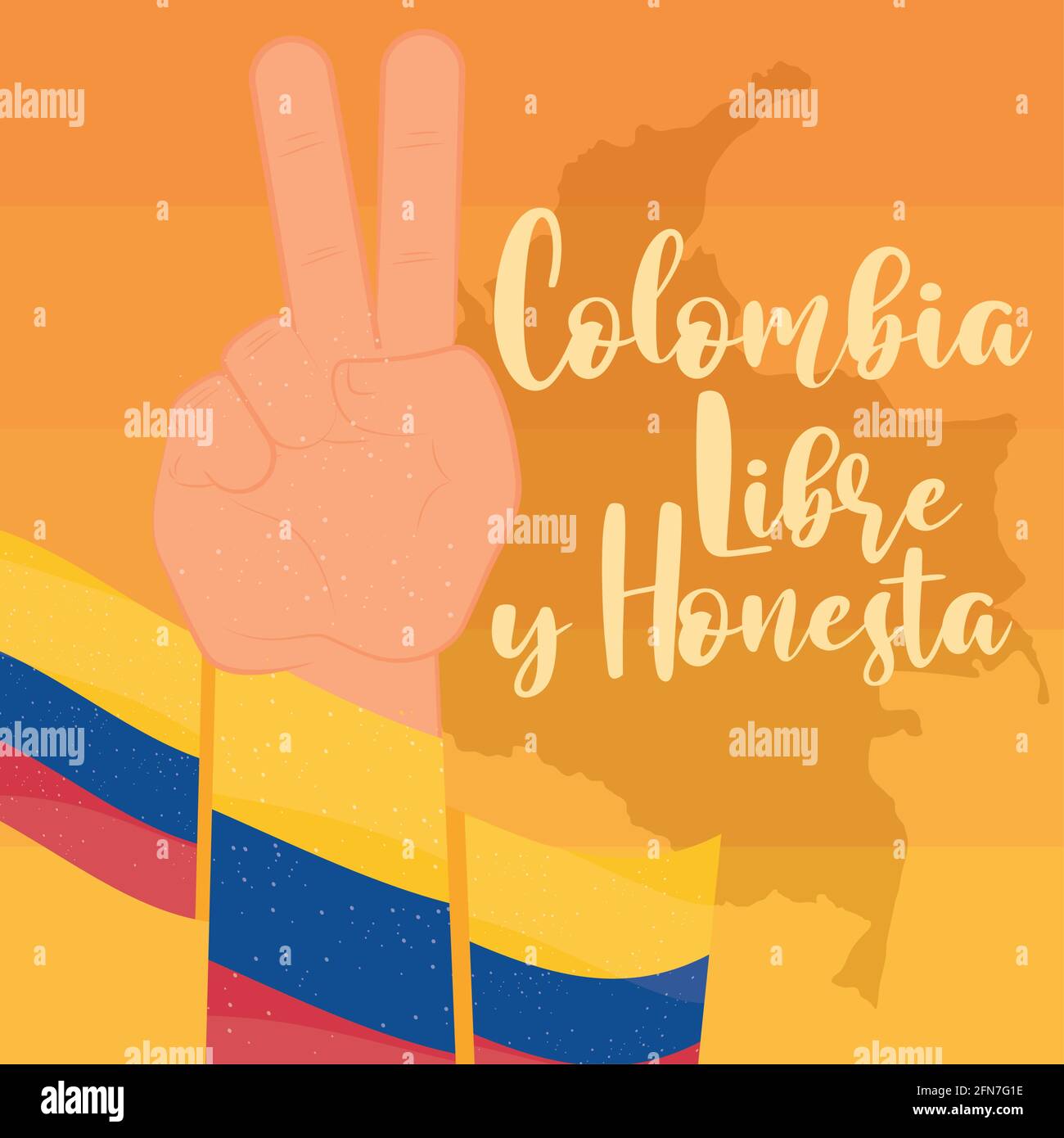 colombia peace and love hand Stock Vector Image & Art - Alamy