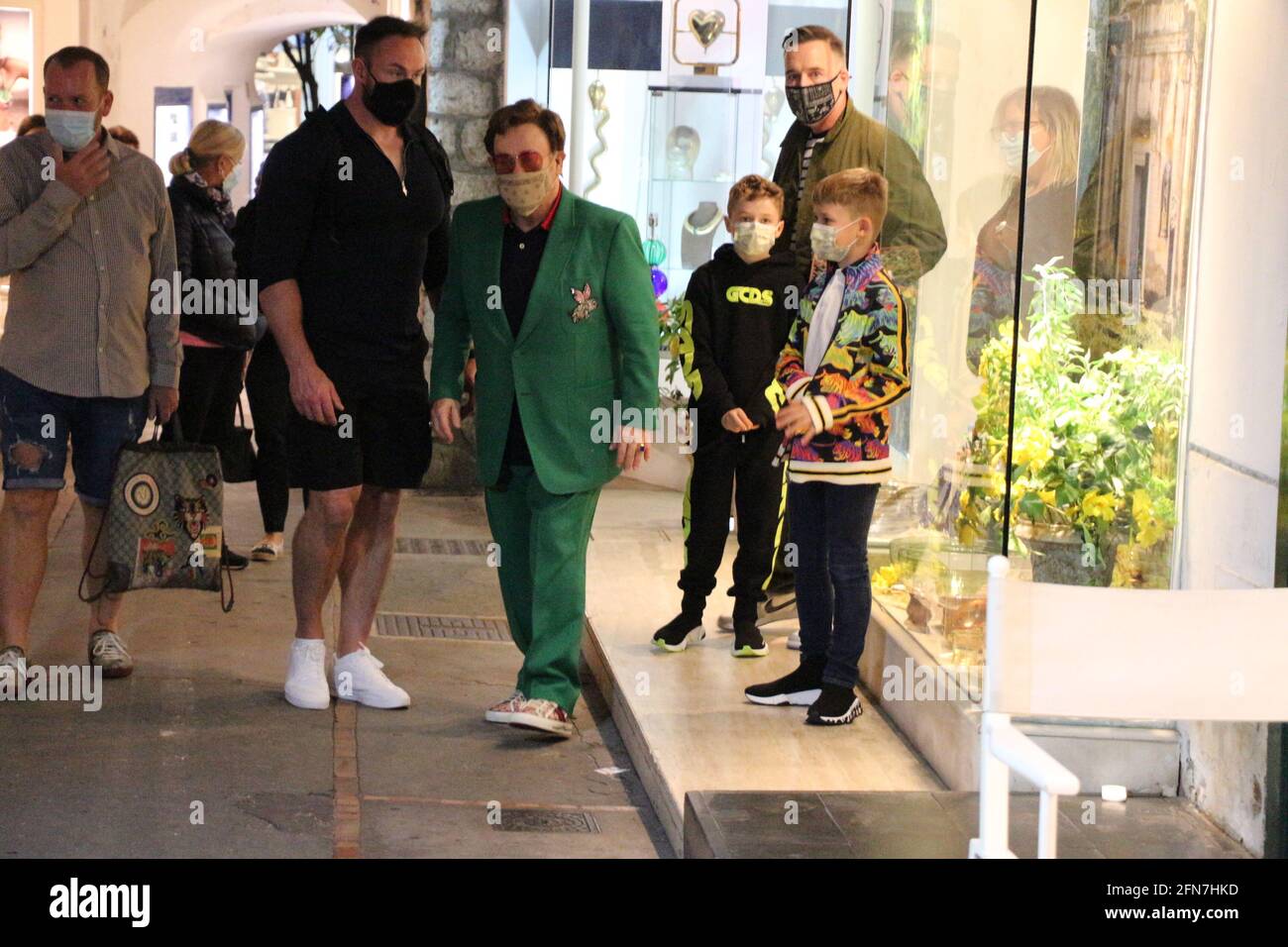Sir Elton John vacation at Capri (Italy) with husband David Furnish and ...