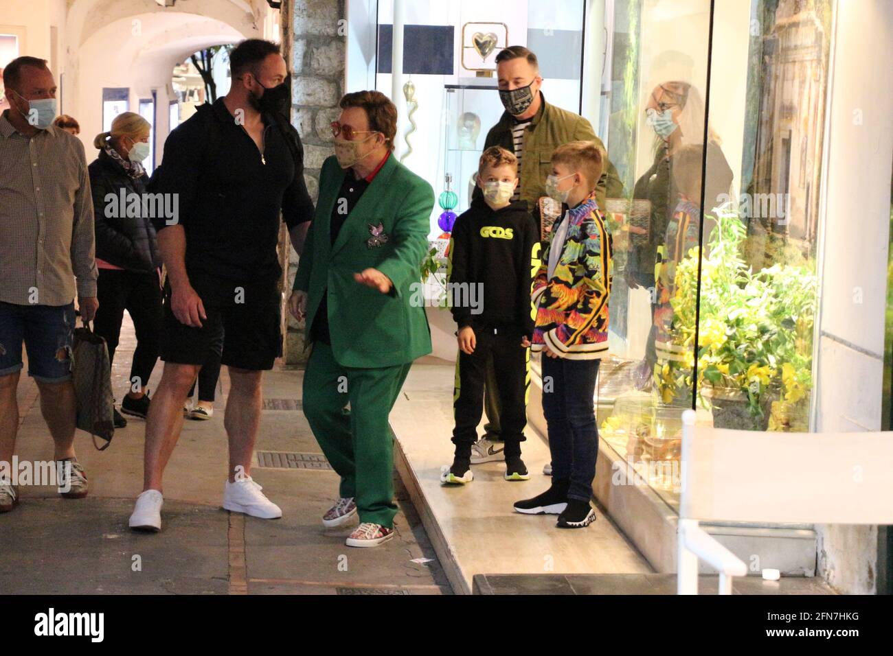 Sir Elton John vacation at Capri (Italy) with husband David Furnish and ...