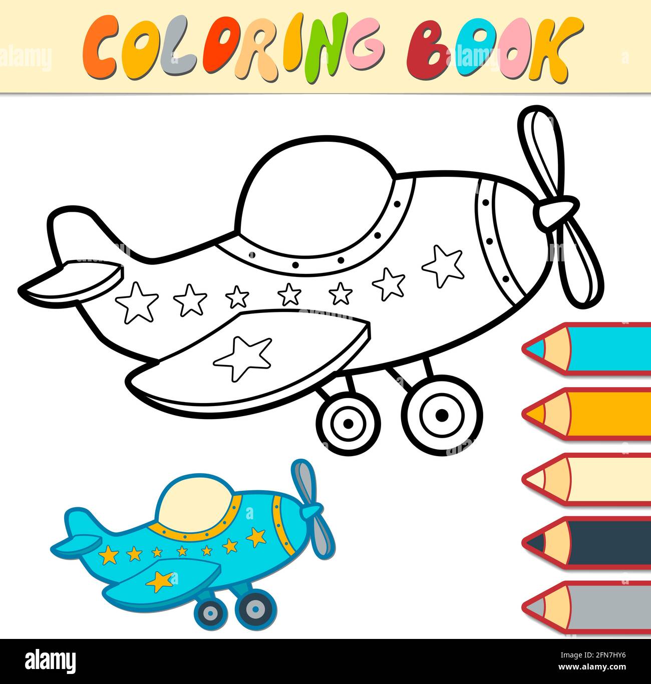 Plane coloring pages for kids hi-res stock photography and images - Alamy