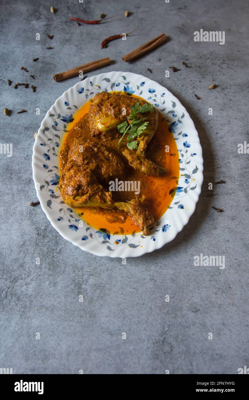 Popular Indian mughal dish chicken chap prepared with big pieces of ...