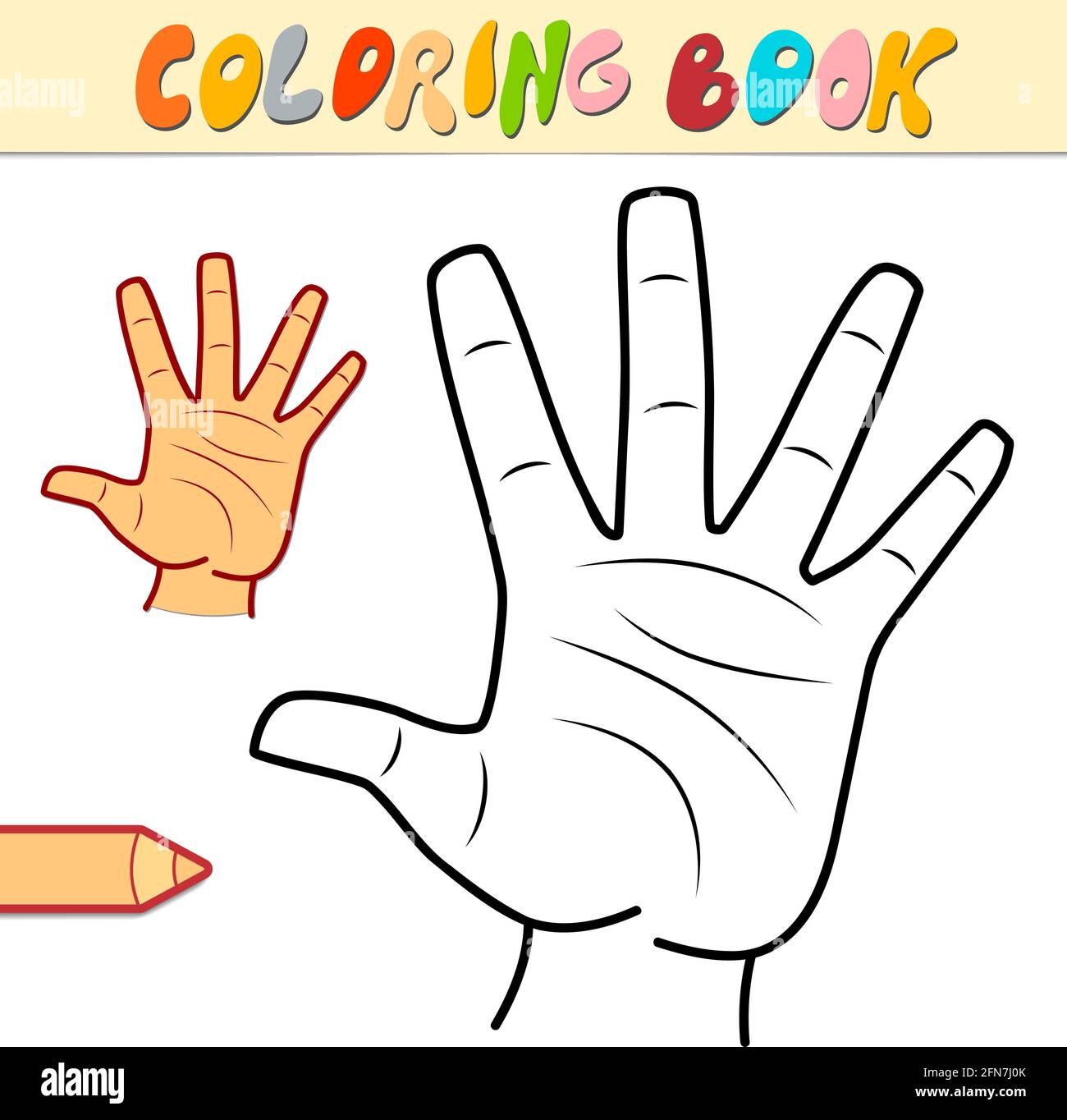 Coloring book or page for kids. hand black and white vector ...