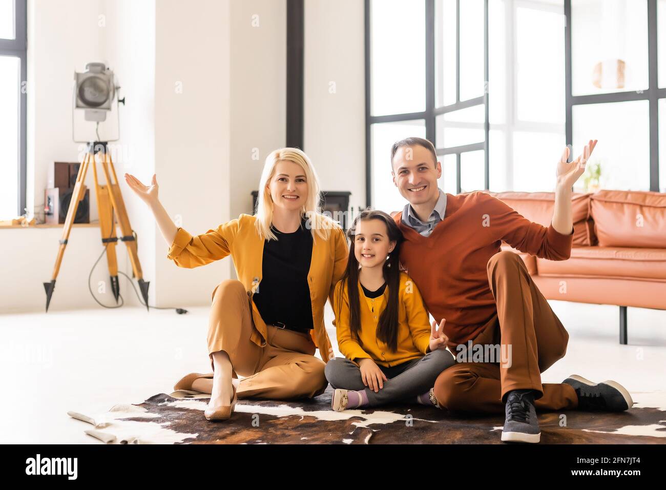 concept housing a young family. mother father and children in a new ...