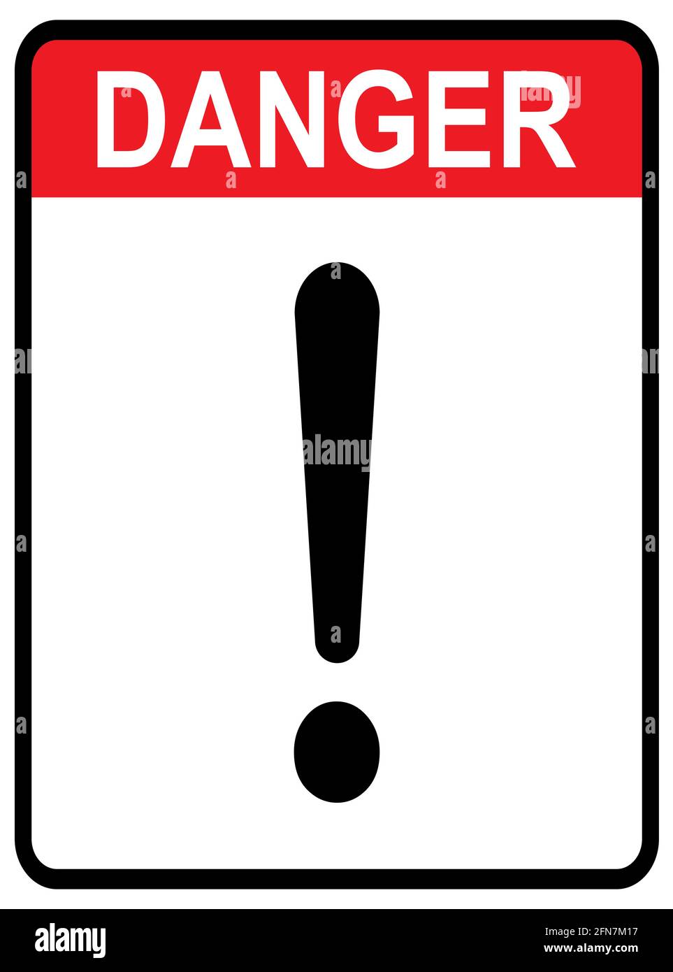 Exclamation mark flat design icon vector. Hazard warning attention sign ...