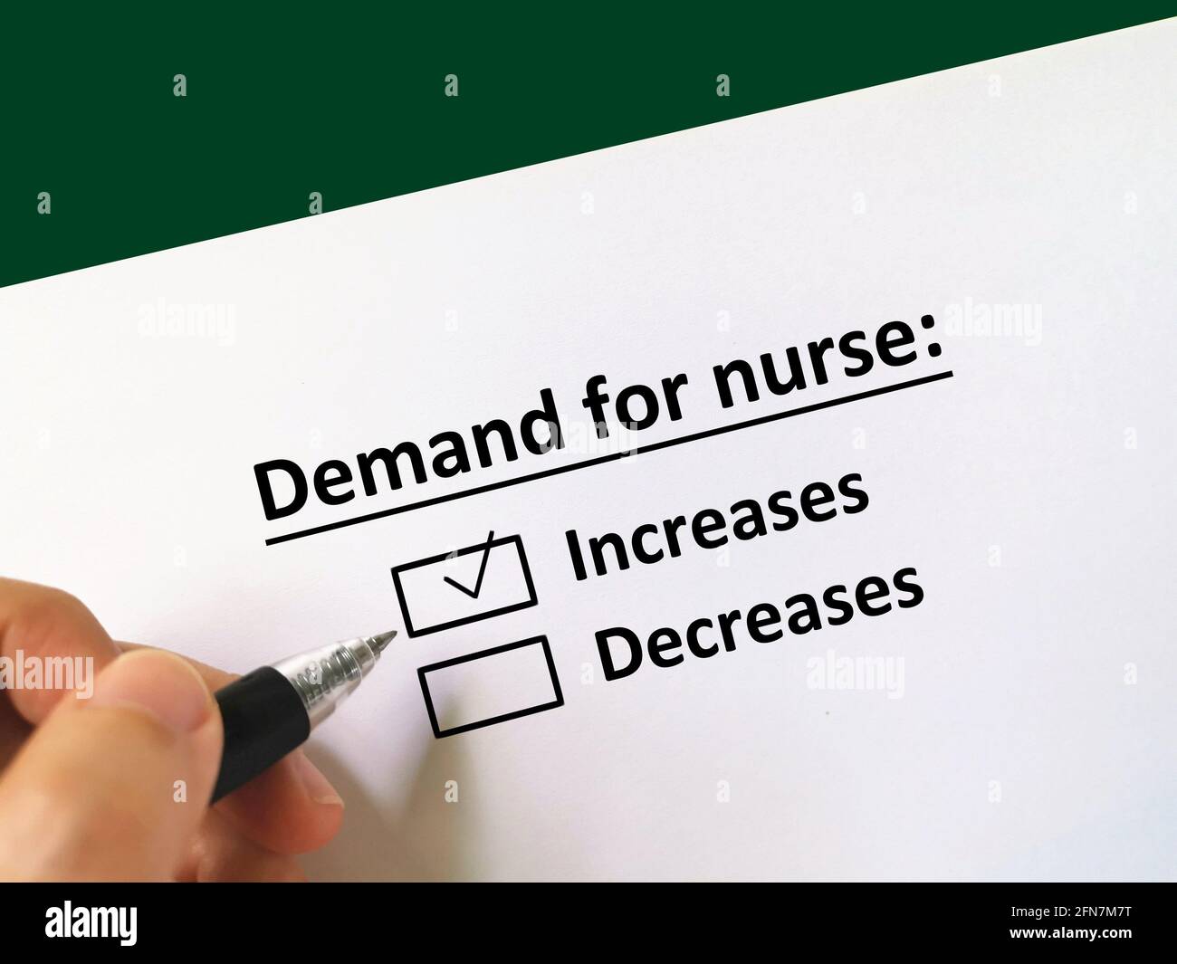 One person is answering question about demand for nurse . He thinks it ...