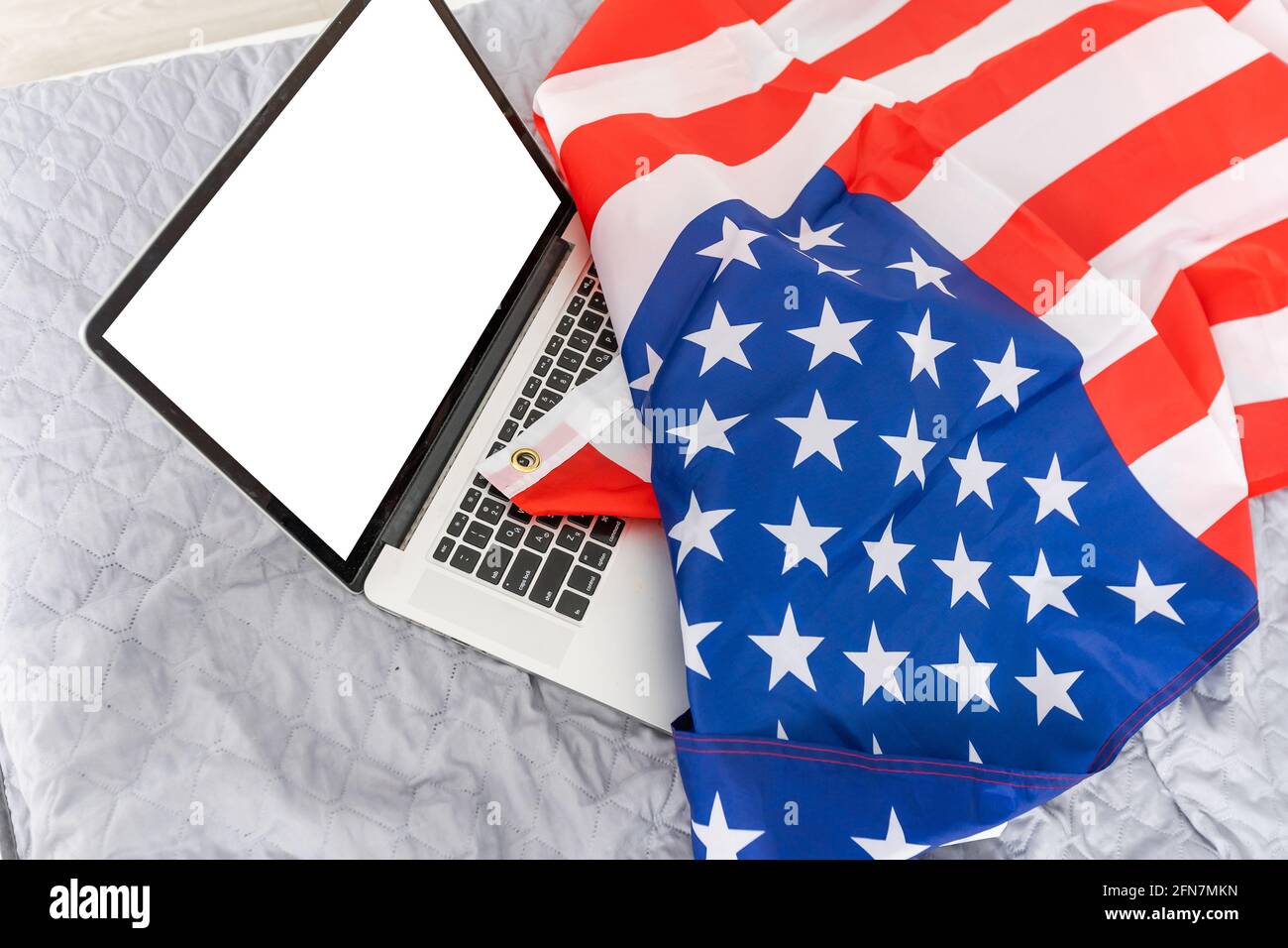 flag of usa on independence day on 4th of july , isolated on white ...