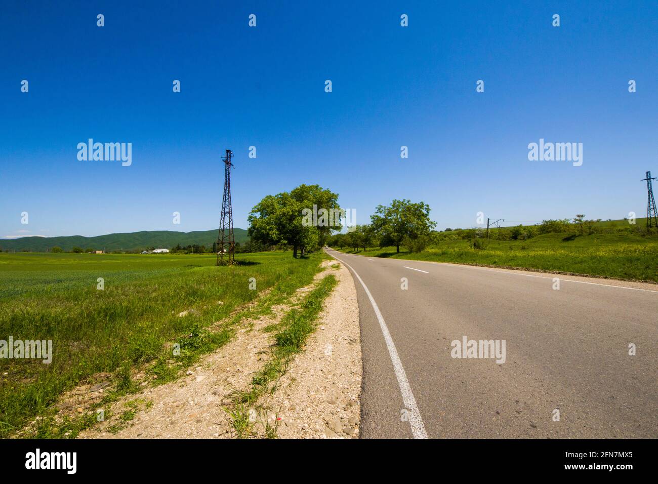 Highway, autobahn and road landscape. Nature and urban together in ...