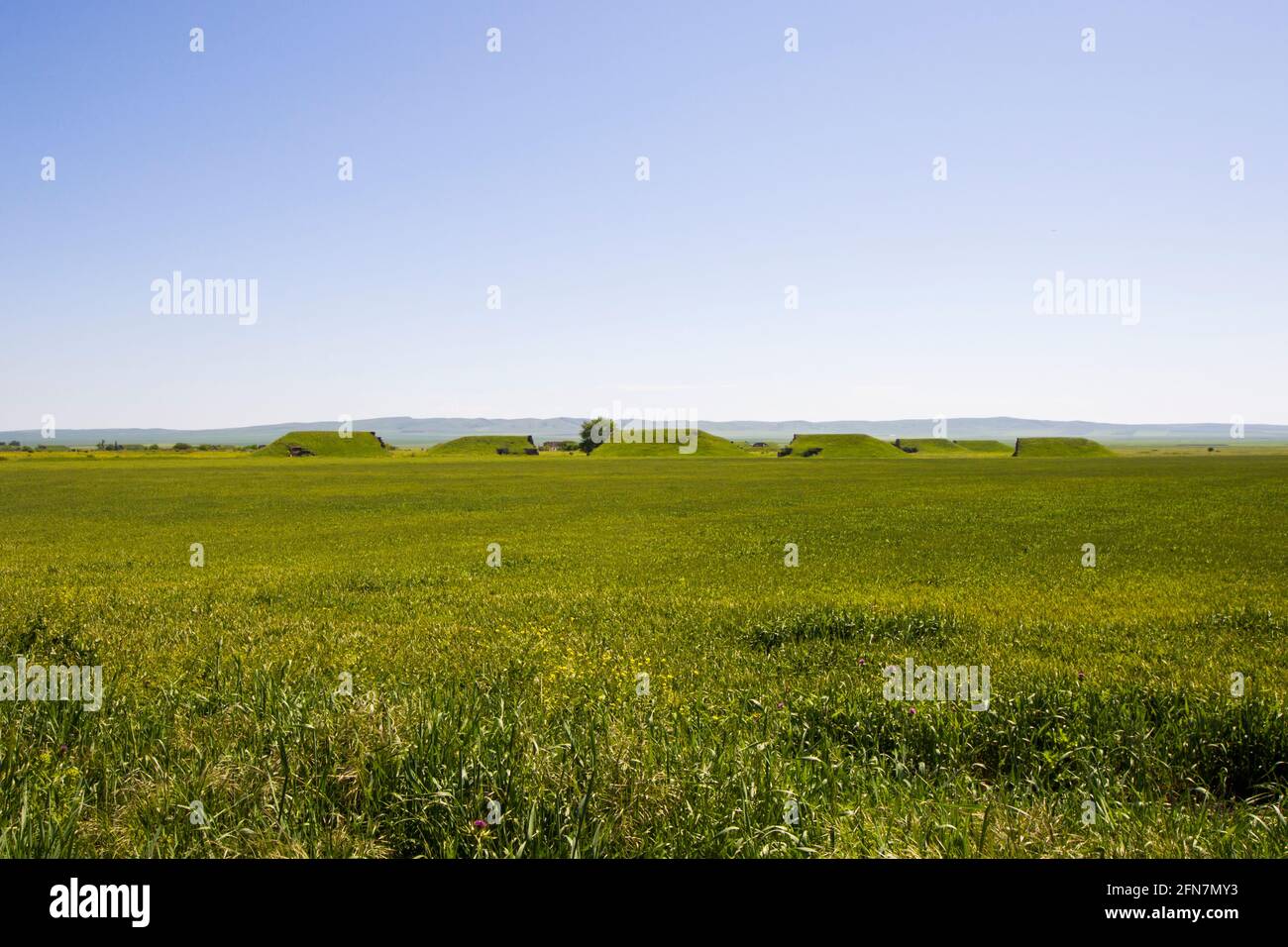 Old, abandoned, Soviet union army base, aviation place in Shiraqi ...