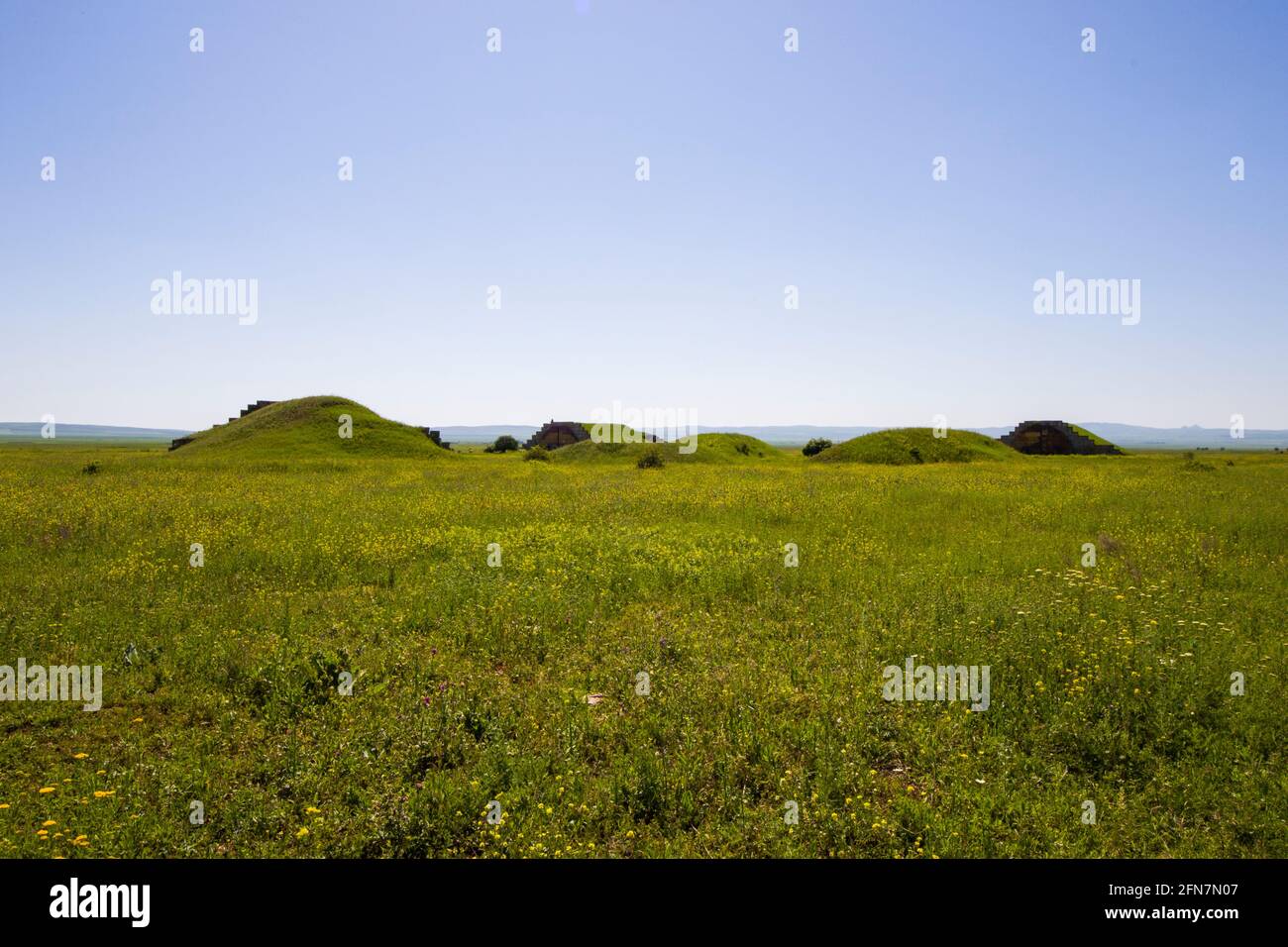 Old, abandoned, Soviet union army base, aviation place in Shiraqi ...