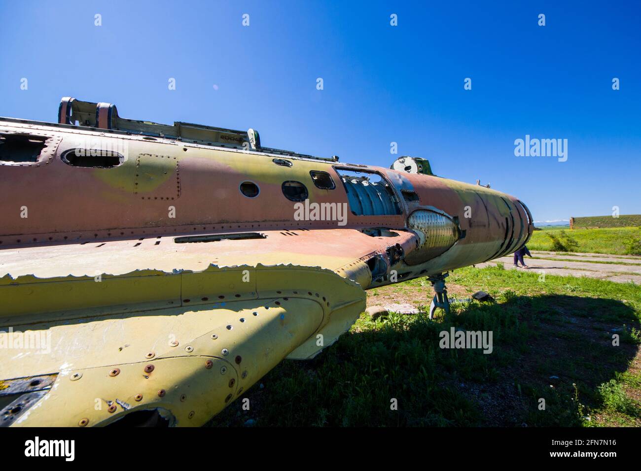 Soviet union army jet airplane in Shiraqi valley, Kakheti, Georgia ...