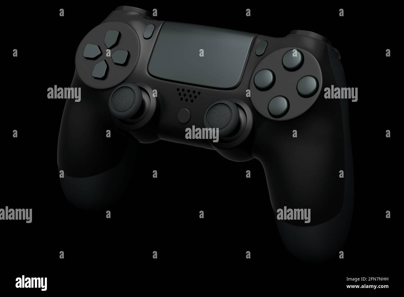 Realistic black joystick for video game controller on black background ...