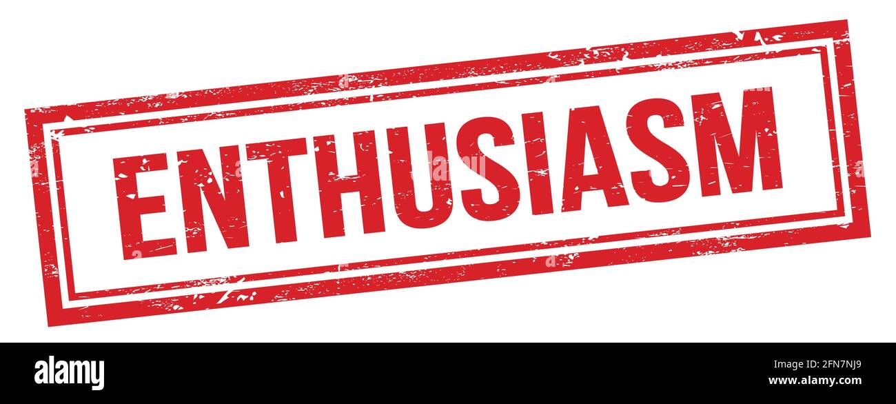 ENTHUSIASM text on red grungy vintage rectangle stamp Stock Photo - Alamy