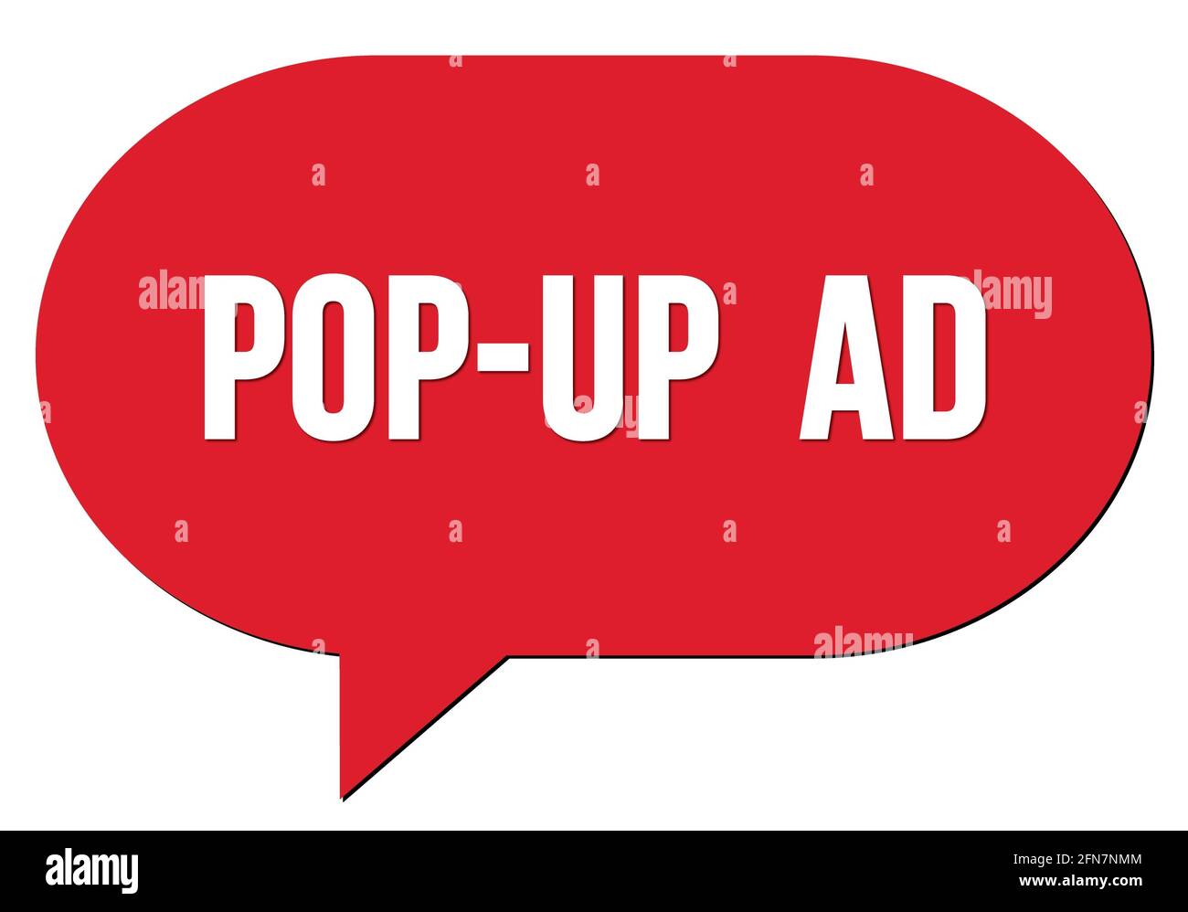 POP-UP AD text written in a red speech bubble stamp Stock Photo - Alamy